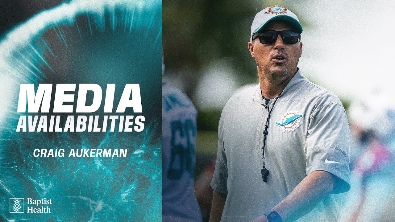 Coach Craig Aukerman meets with the media | Miami Dolphins - YouTube