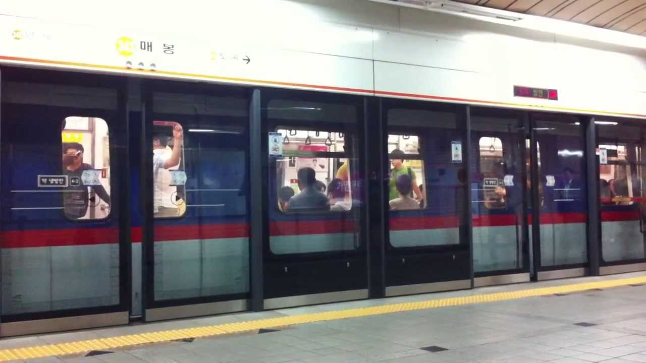 Seoul Metro Line 3 train leaving Maebong - YouTube