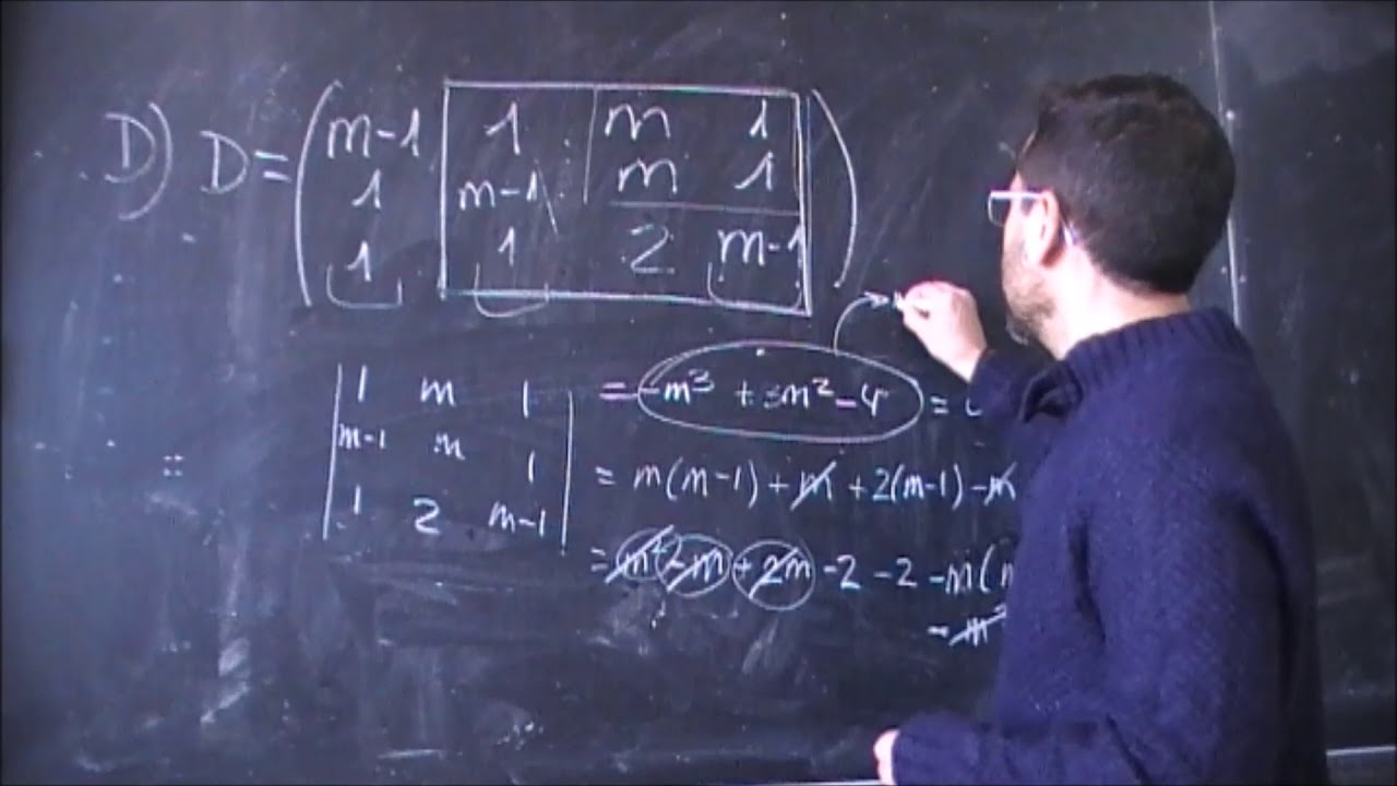 Determinantes. Estudio del rango de una matriz 3x4 dependiendo de un ...