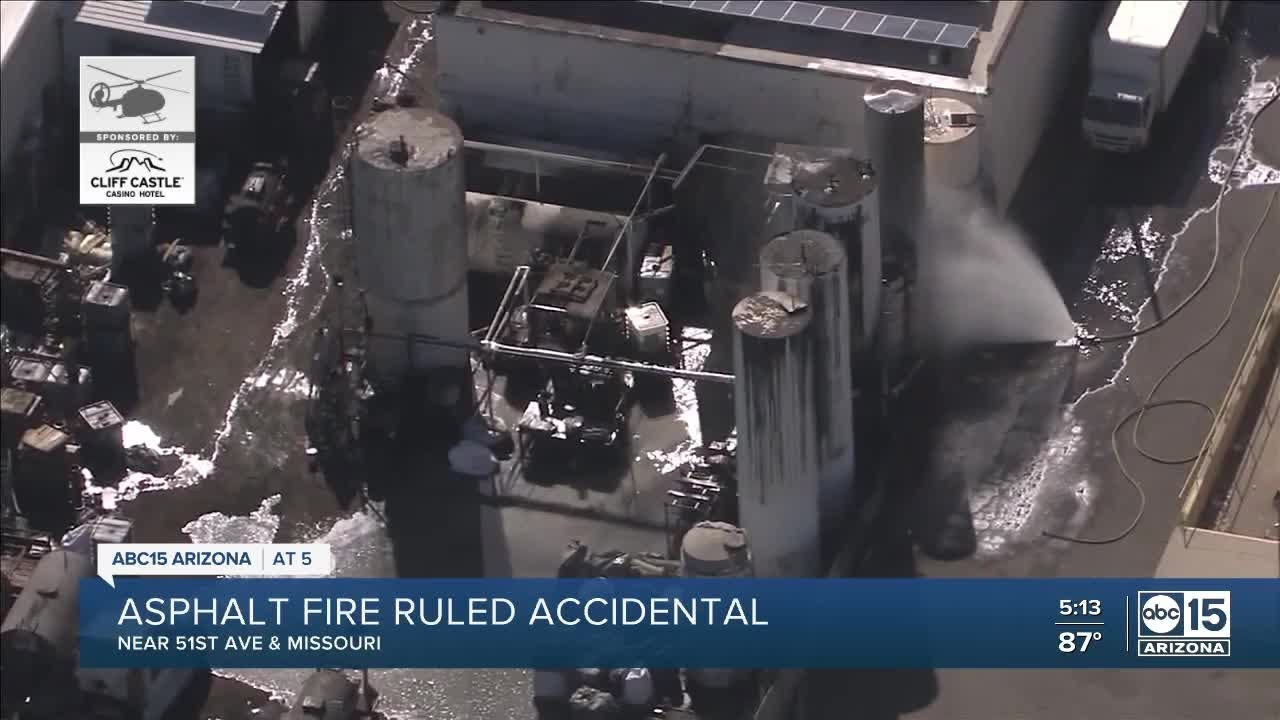 Silo filled with liquid asphalt catches fire at Glendale plant - YouTube