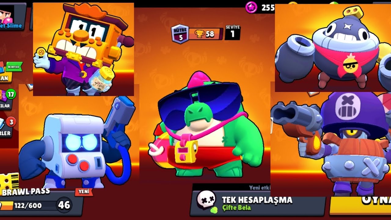 Brawl stars 5 karakter videosu - YouTube