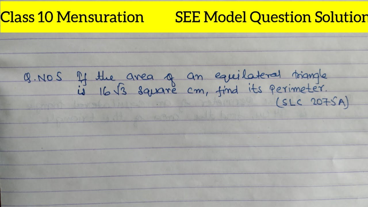 SEE Model Question Solution | Class 10 Mensuration | Class 10 Math ...