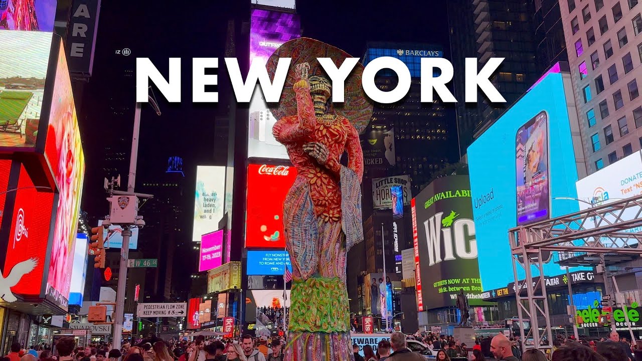 New York City Walking Tour [4K] Times Square at Night - YouTube