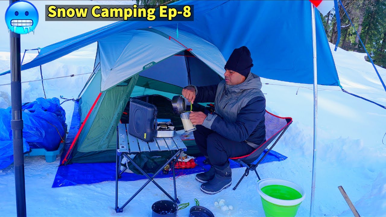 Overnight Winter Snow Camping & Cooking | Snow Camping in India - YouTube