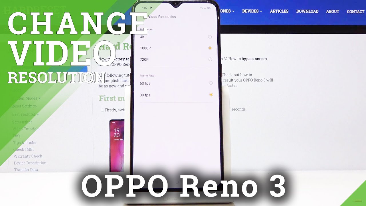 How to Change Video Resolution in OPPO Reno 3 – Camera Settings - YouTube