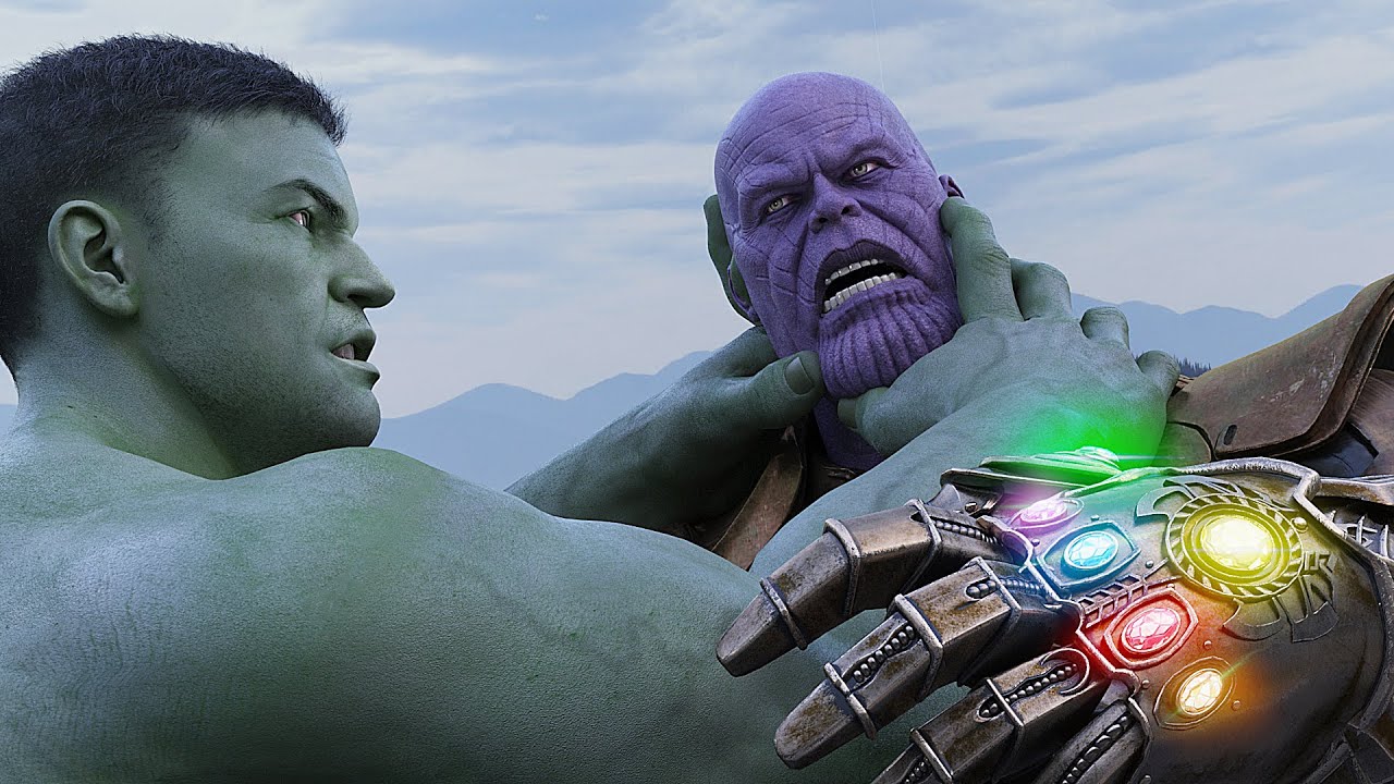 THANOS vs HULK FIGHT AVENGERS INFINITY WAR SPIDER-MAN IRON MAN & BLACK ...