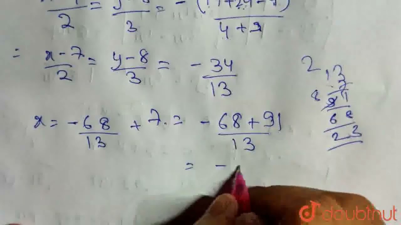 The Foot Of The Perpendicular Drawn From The Point 7 8 To The Line The Foot Of The Perpendicular Drawn From The Point 7 8 To The Line