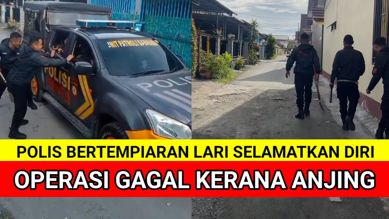 POLIS BERTEMPIARAN LARI SELAMATKAN DIRI - YouTube