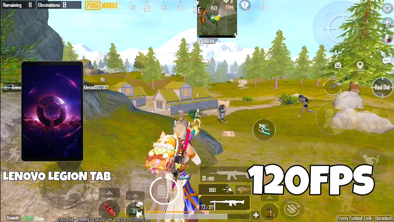 Lenovo legion tab 120fps PUBG test 🔥 | PUBG beast tab | Lenovo legion ...