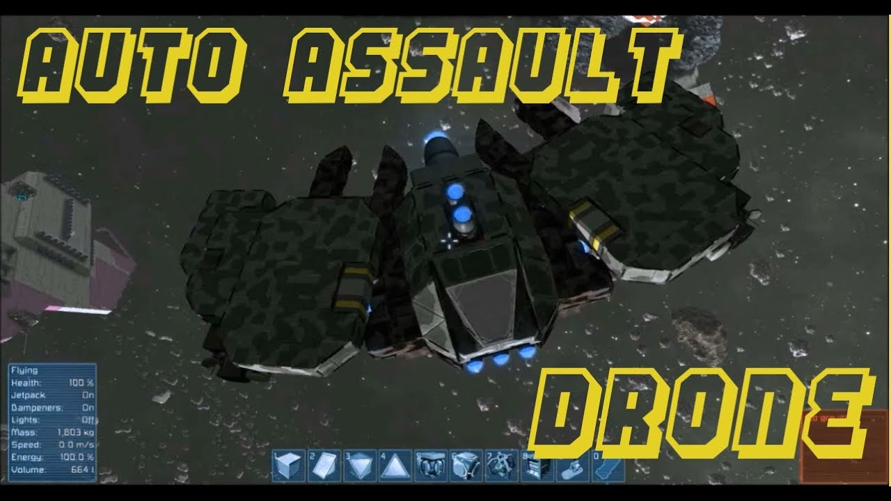 Space Engineers - Auto Assault Drone (FTL Ship) - YouTube