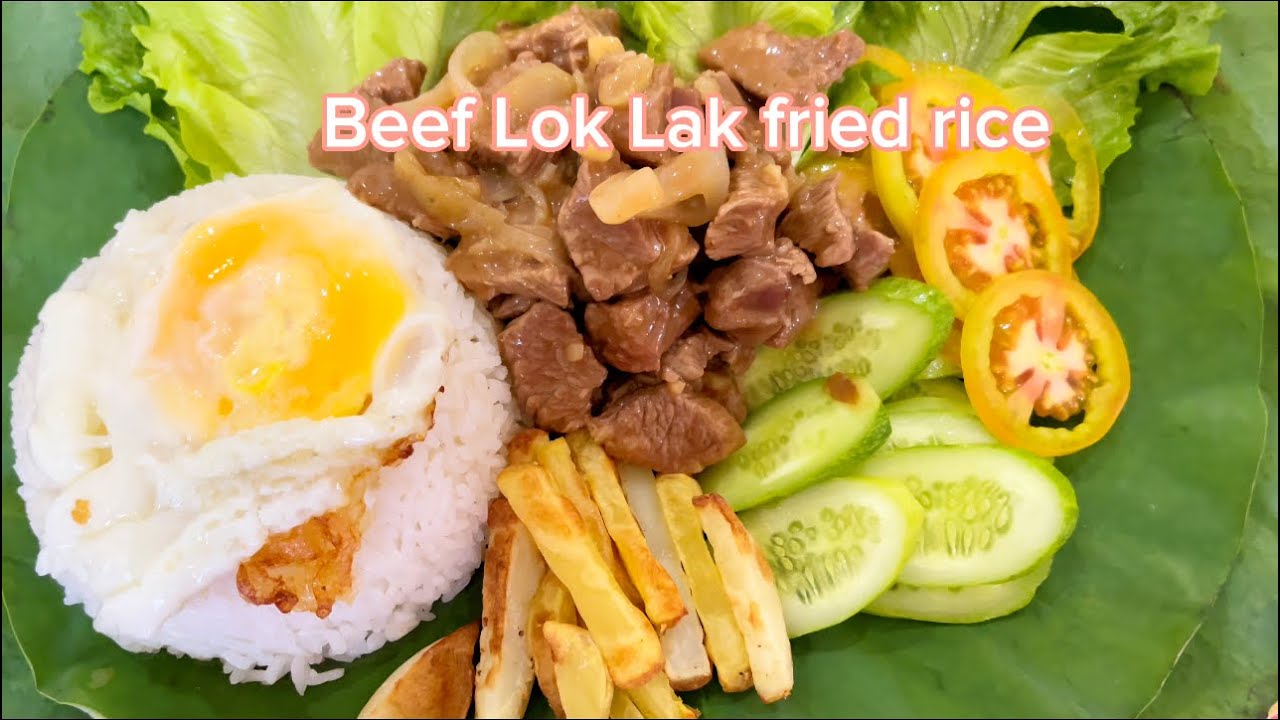 បាយឆាឡុកឡាក់សាច់គោ/Beef Lok Lak Fried Rice #beef #cooking #food # ...