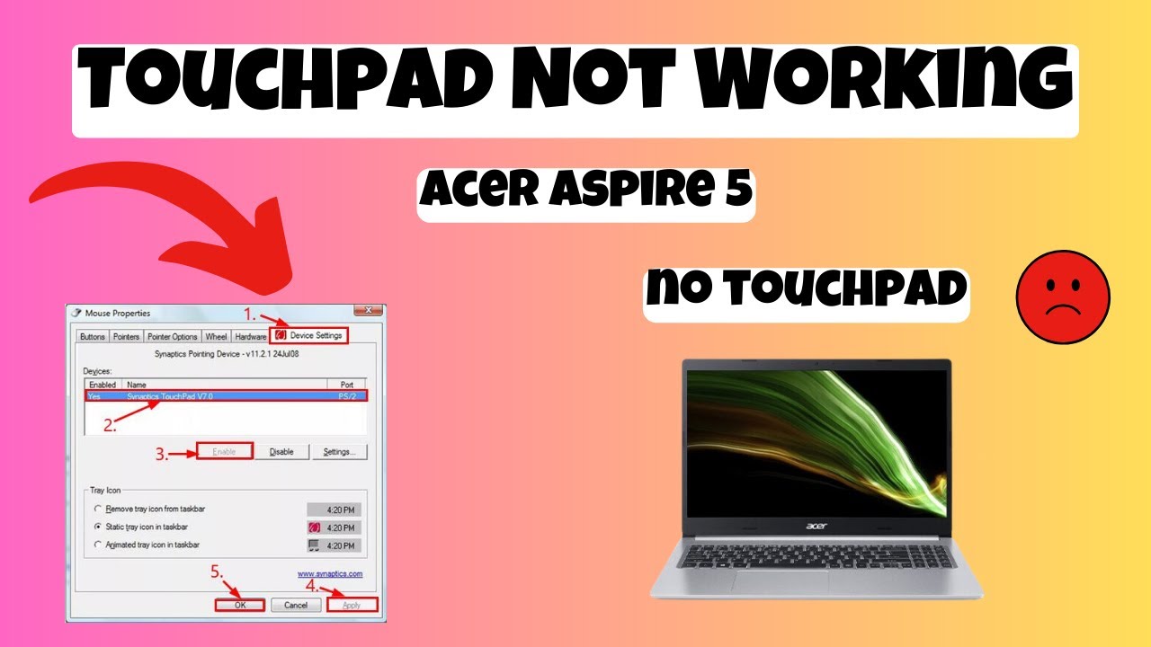 How To Fix Touchpad Not Working or Stopped Working Acer Aspire 5 - YouTube