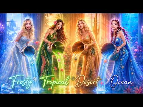 Tropical vs Frosty vs Ocean vs Desert Girl! Who Will Stop Climate Change?