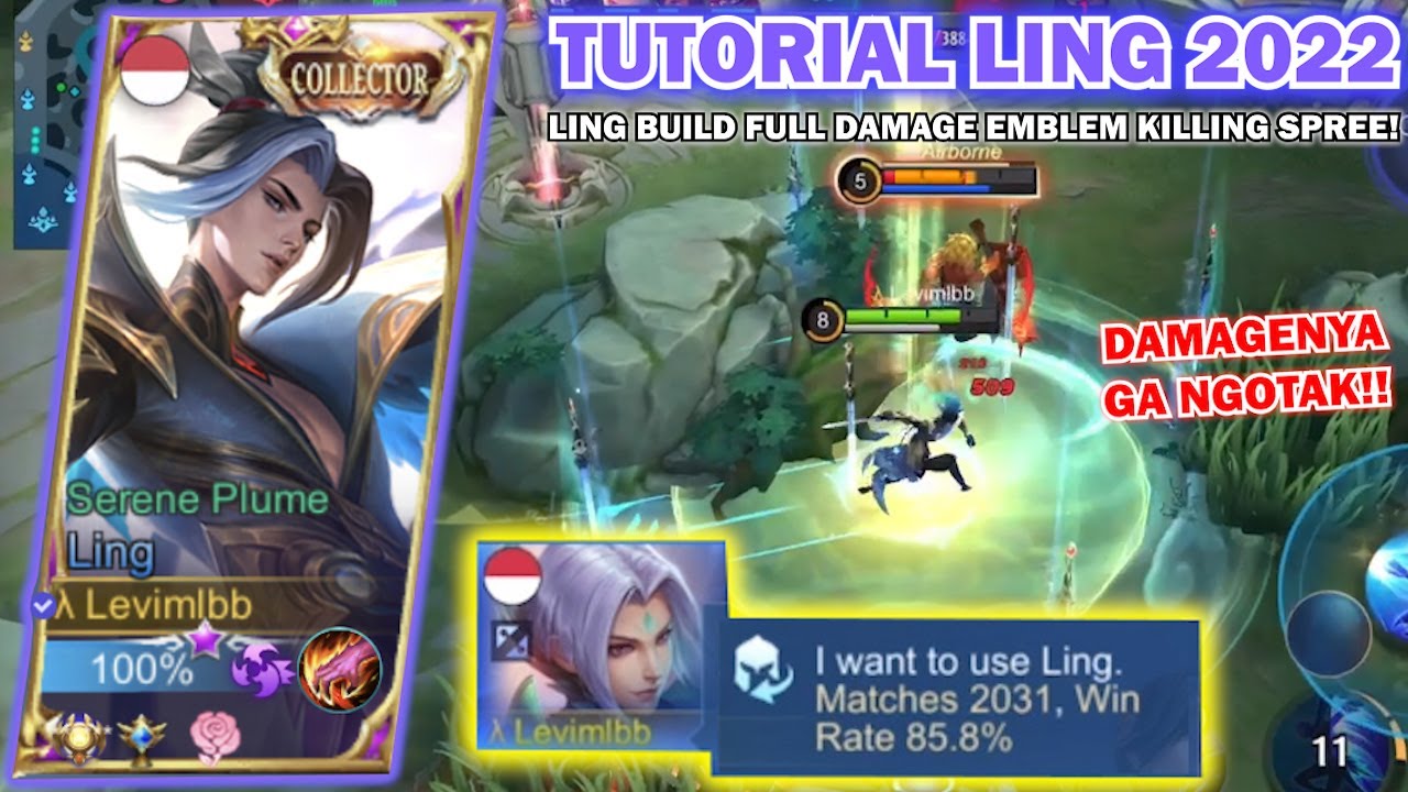 Tutorial Ling 2022 Cara Main Ling Build Full Damage Pakai Emblem ...