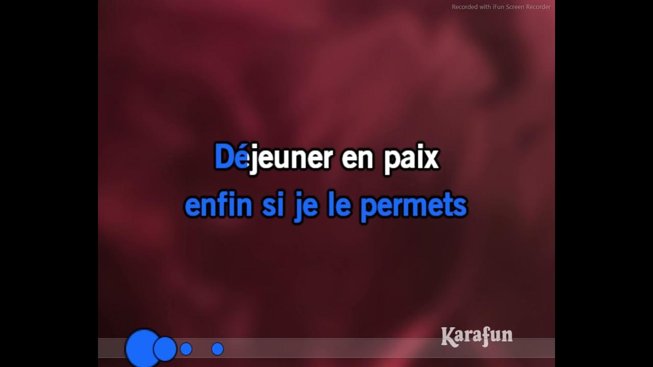 karaoké stéphan eicher dejeuner en paix - YouTube