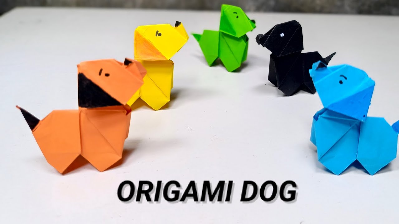 How To Make Paper Dog - Origami Dog - YouTube