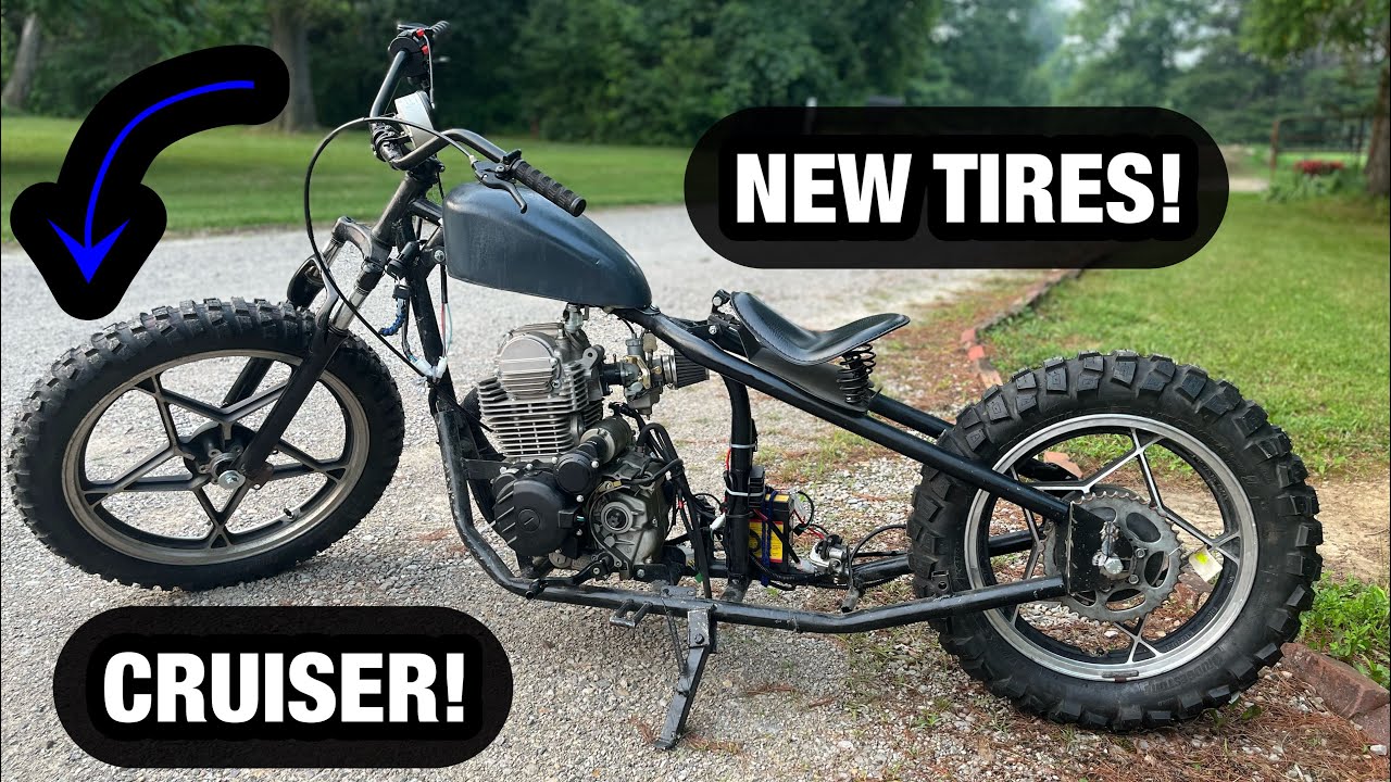 HOMEMADE BOBBER GETS A NEW LOOK! New tires and rims are on! - YouTube