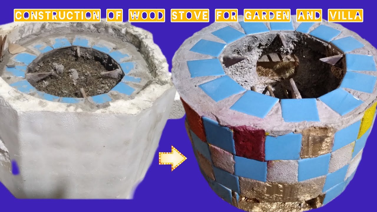 How to cast a cement stove with a unilith and tiles pot is both easy ...