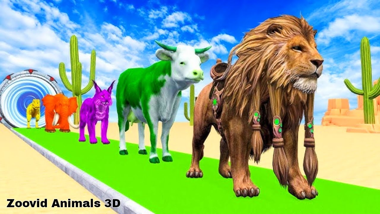 Animals 3D Challenge Game || Pain Animals Tiger Elephant Long Sid Game ...