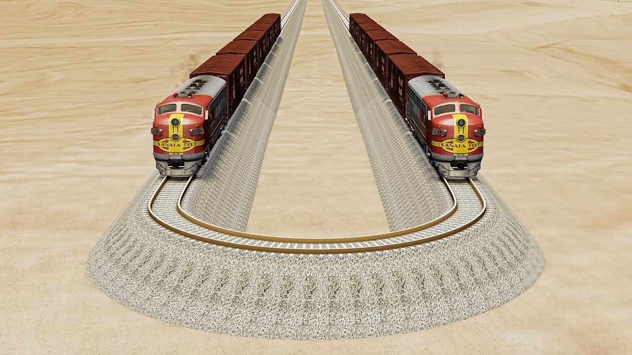 Big Mistake On Rail Tracks U Shape Rail Tracks Crossing Trains - BeamNG ...