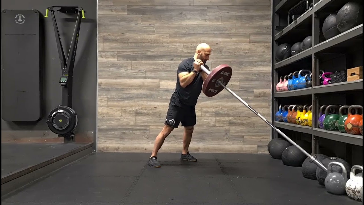 Standing shoulder to shoulder landmine press - YouTube