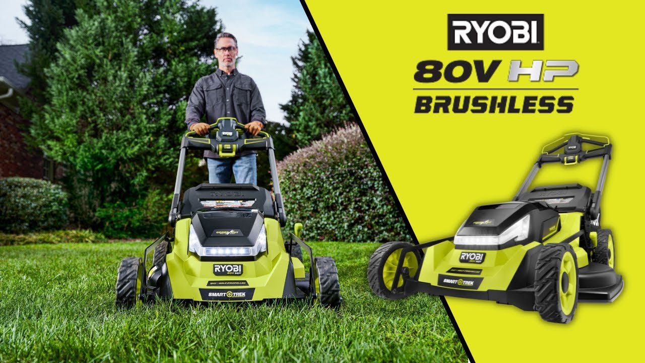 RYOBI 80V HP Brushless WHISPER SERIES 30" Cross Cut Self-Propelled Lawn ...