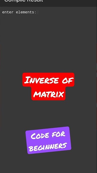 inverse of a matrix||c programming||code for beginners ♥️😘 - YouTube