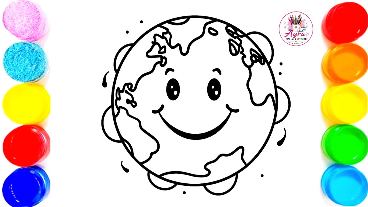 How to draw earth easy | World earth day drawing for kids | Earth ...