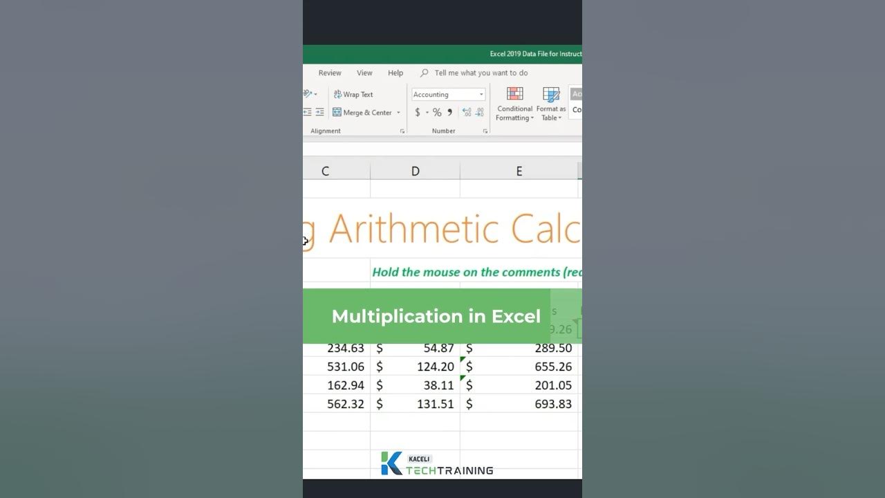 Multiplication in Excel #exceltips #kacelitutorials - YouTube