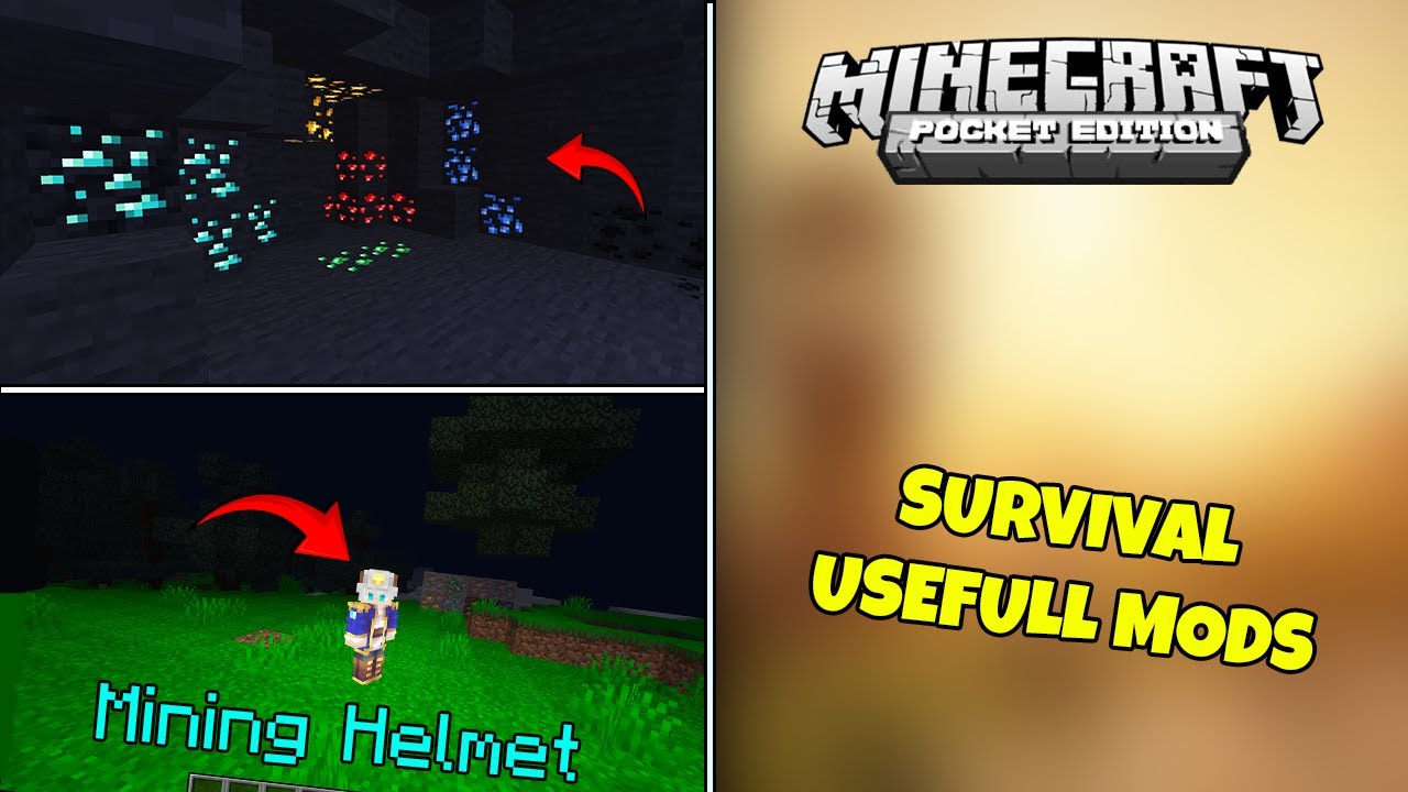 Top 5 Best Survival UseFull Mods For Minecraft PE - YouTube