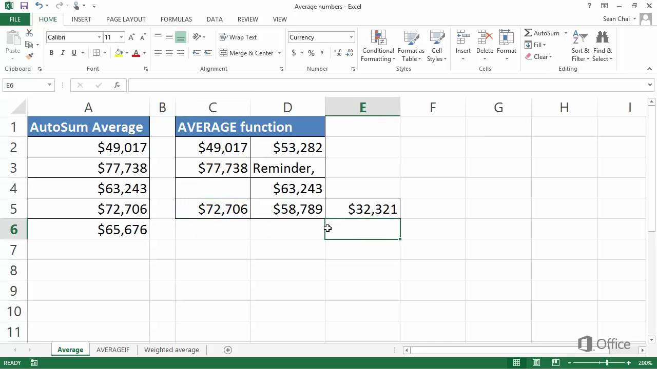 2 13 Microsoft Excel Tutorial Average A Group Of Numbers YouTube 2 13 Microsoft Excel Tutorial Average A Group Of Numbers YouTube