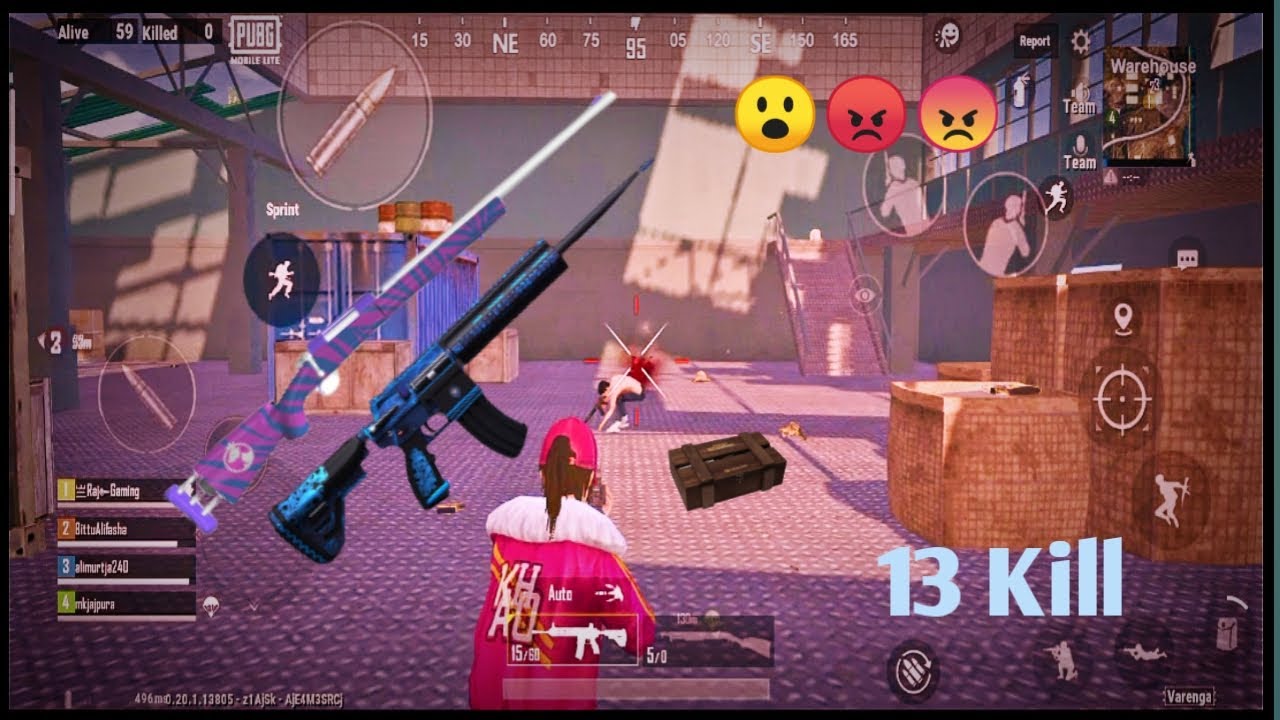 Squad Mach 13 Kill 🔥 M416&AWM 🔥 combination in Hard lodi lite gaming 😡😠 ...