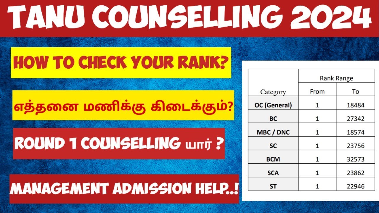 TNAU2024|Rank list Released|How to check your Rank list?|Round1 ...