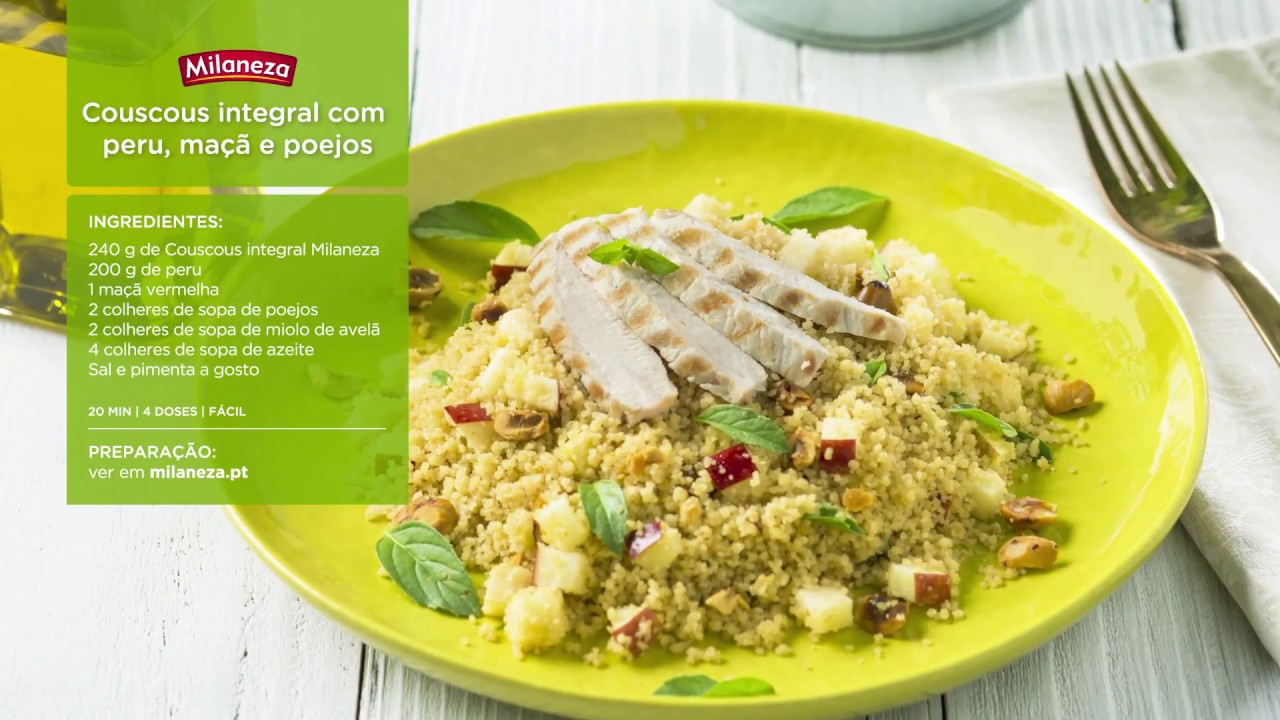 Couscous Integral com Peru, Maçã e Poejos - YouTube
