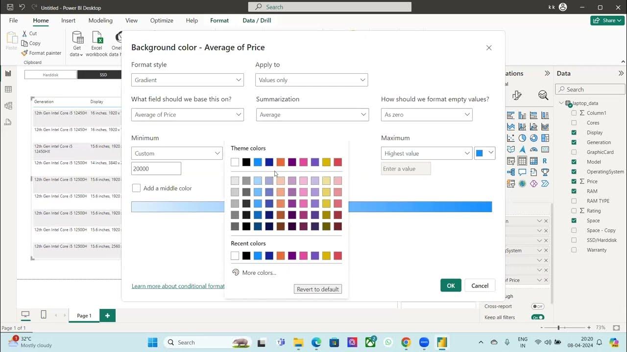 Advanced Data Visualization | Table Visual | Conditional formatting - YouTube