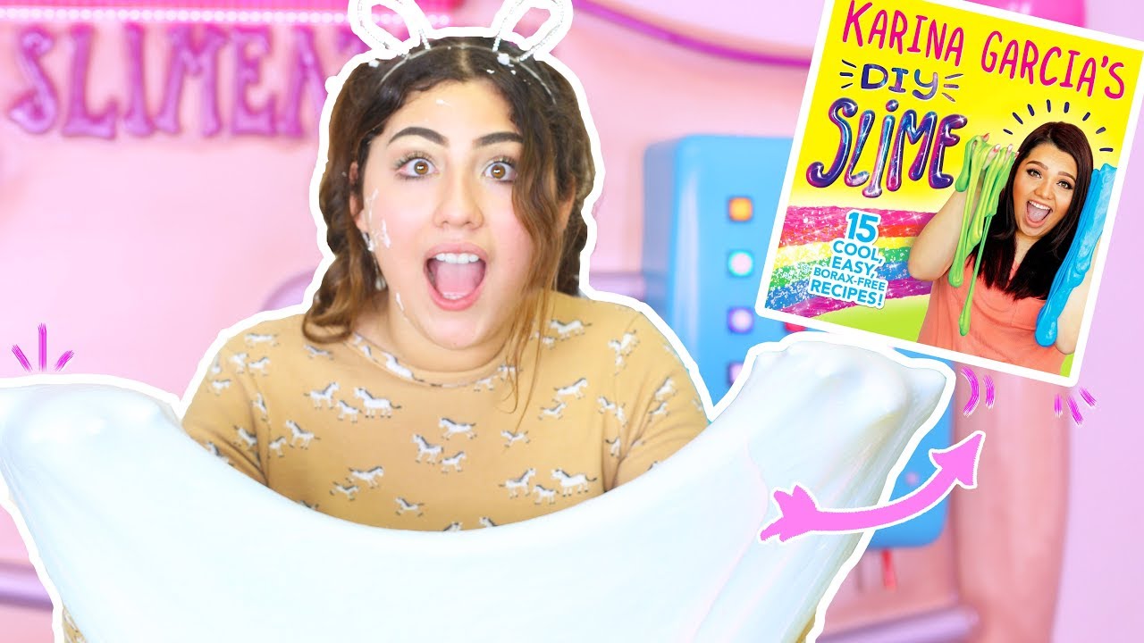 KARINA GARCIA GIANT FLUFFY SLIME RECIPE | Testing slime recipe book ...