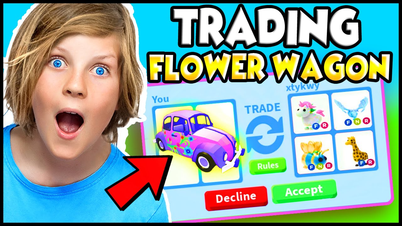 Trading The *NEW* FLOWER WAGON in Adopt Me Roblox!! Apartment GIVEAWAY ...