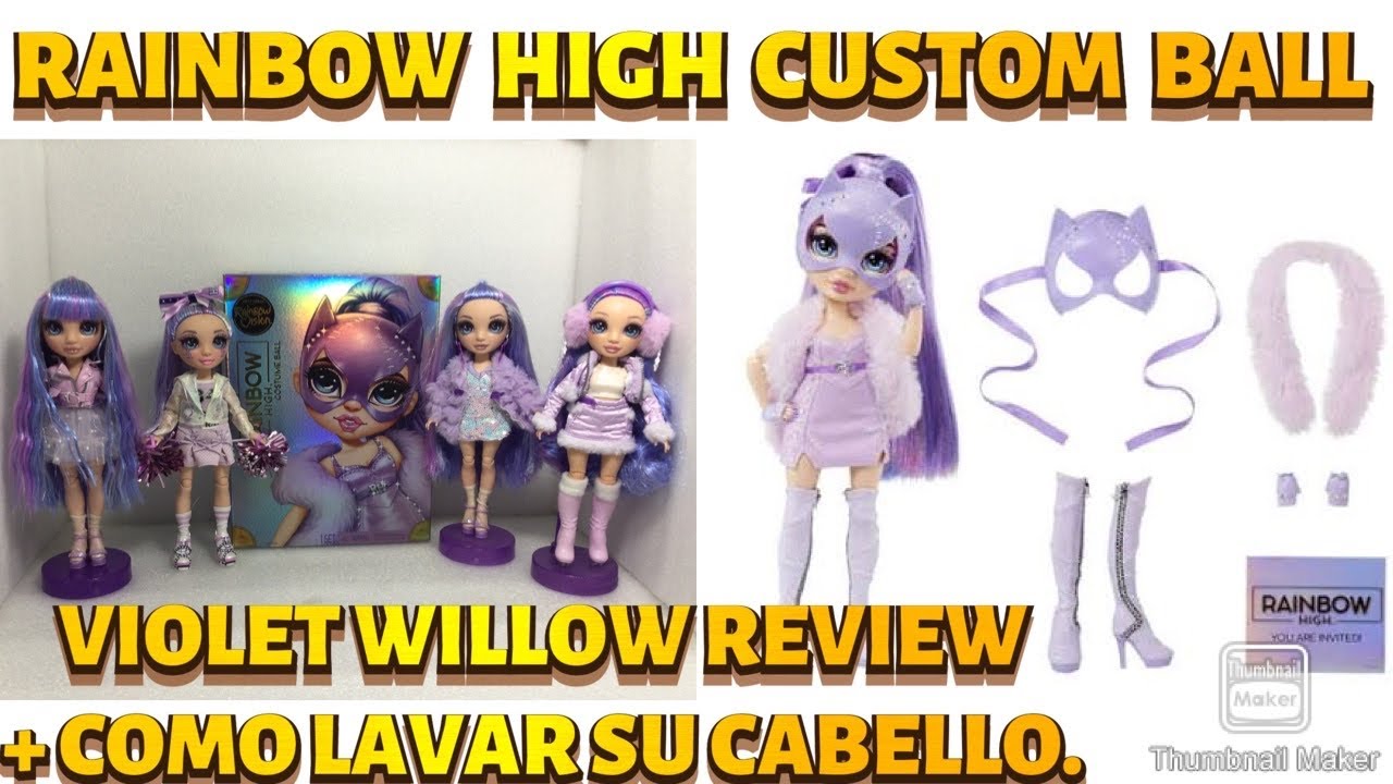 RAINBOW HIGH CUSTOM BALL, VIOLET WILLOW REVIEW Y UNBOXING, SENCILLA ...