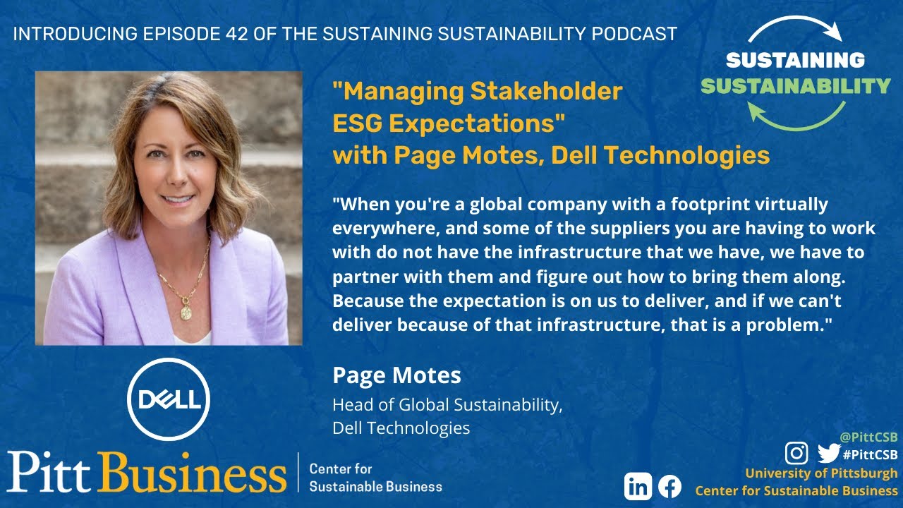 Episode 42: Managing Stakeholder ESG Expectations with Page Motes, Dell ...