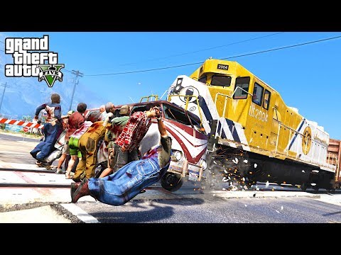 TRAIN VS ZOMBIES - ULTIMATE GTA 5 ZOMBIE SLAYER !!! GTA V Zombie Apocalypse Mod