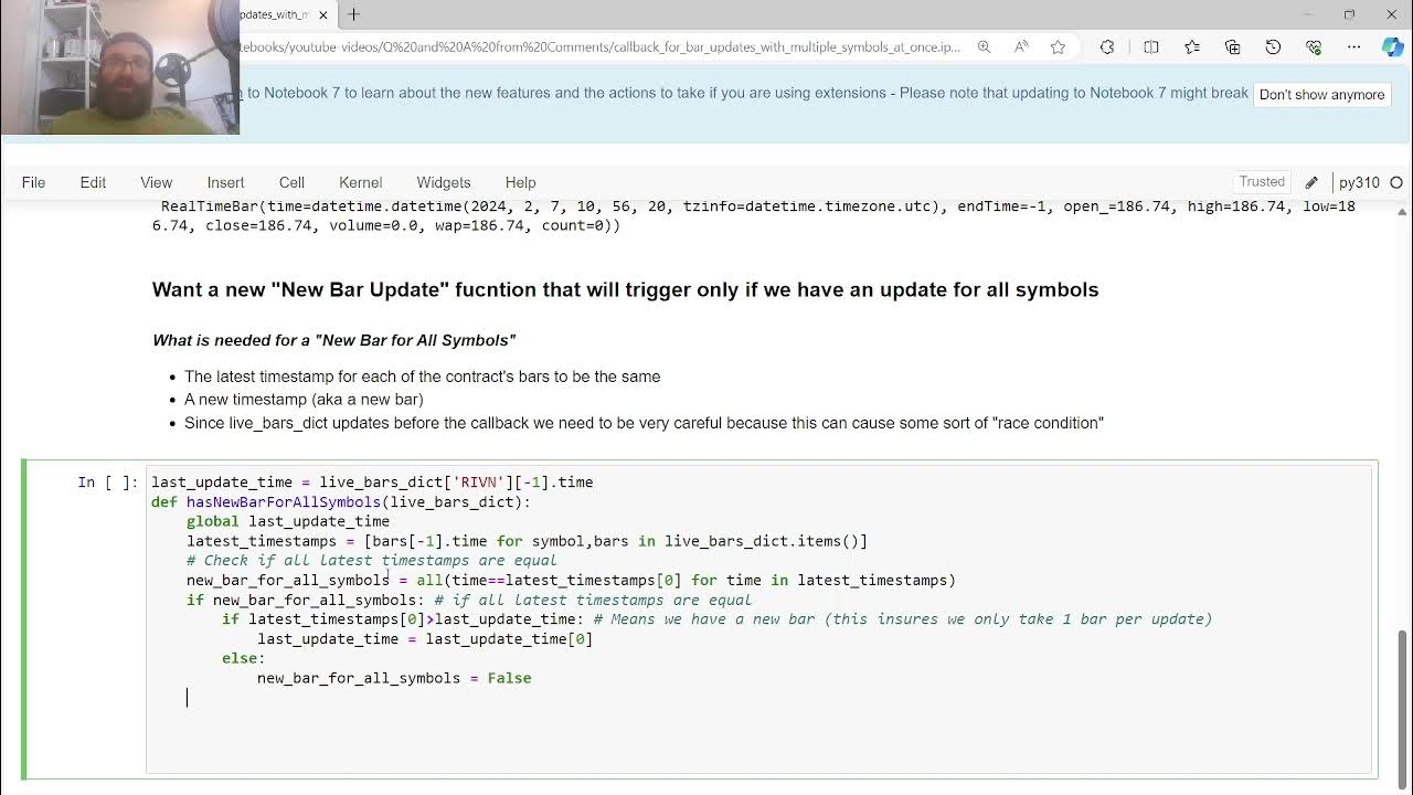 On Bar Update Callback Form Multiple Tickers for Algotrading with Interactive Brokers in Python ...