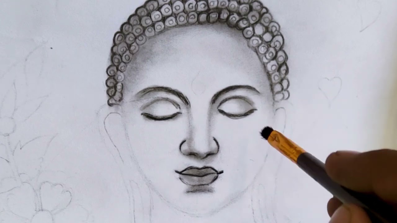 How to draw lord BUDDHA easy pencil DRAWING | - YouTube