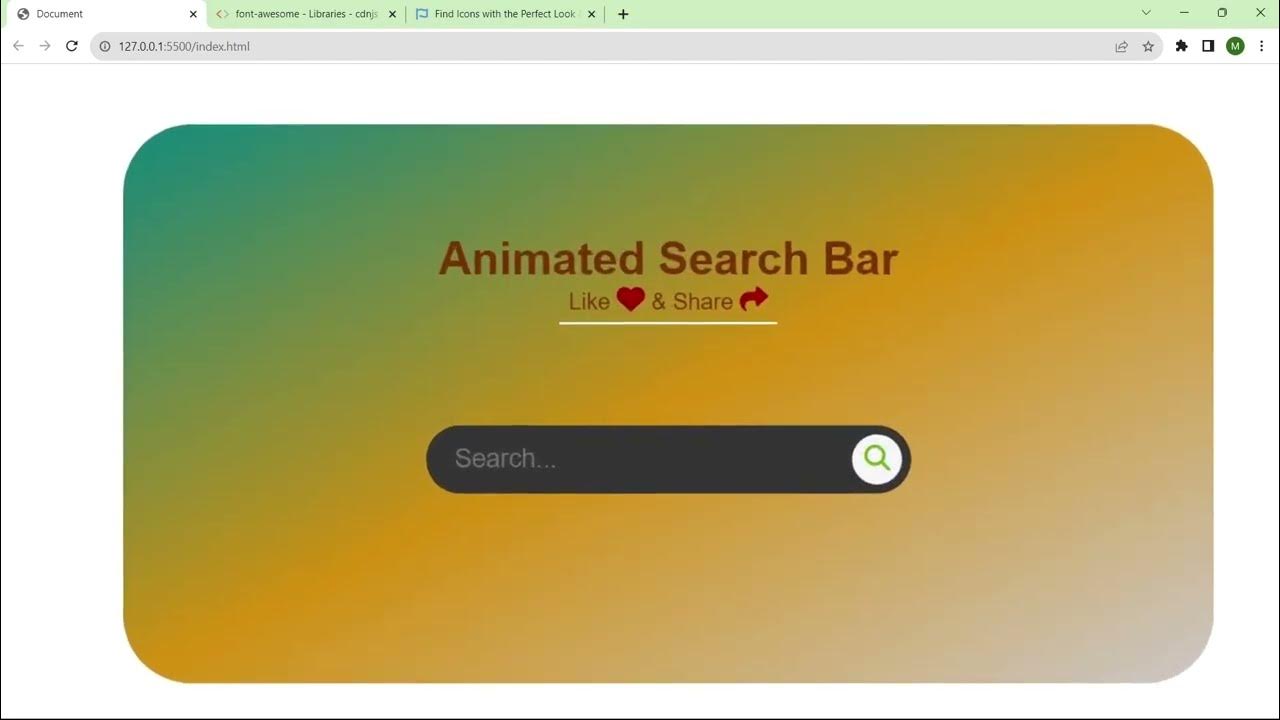 Create Animated Search Bar Html Css Projects For Beginners Learningbyu Youtube 2612