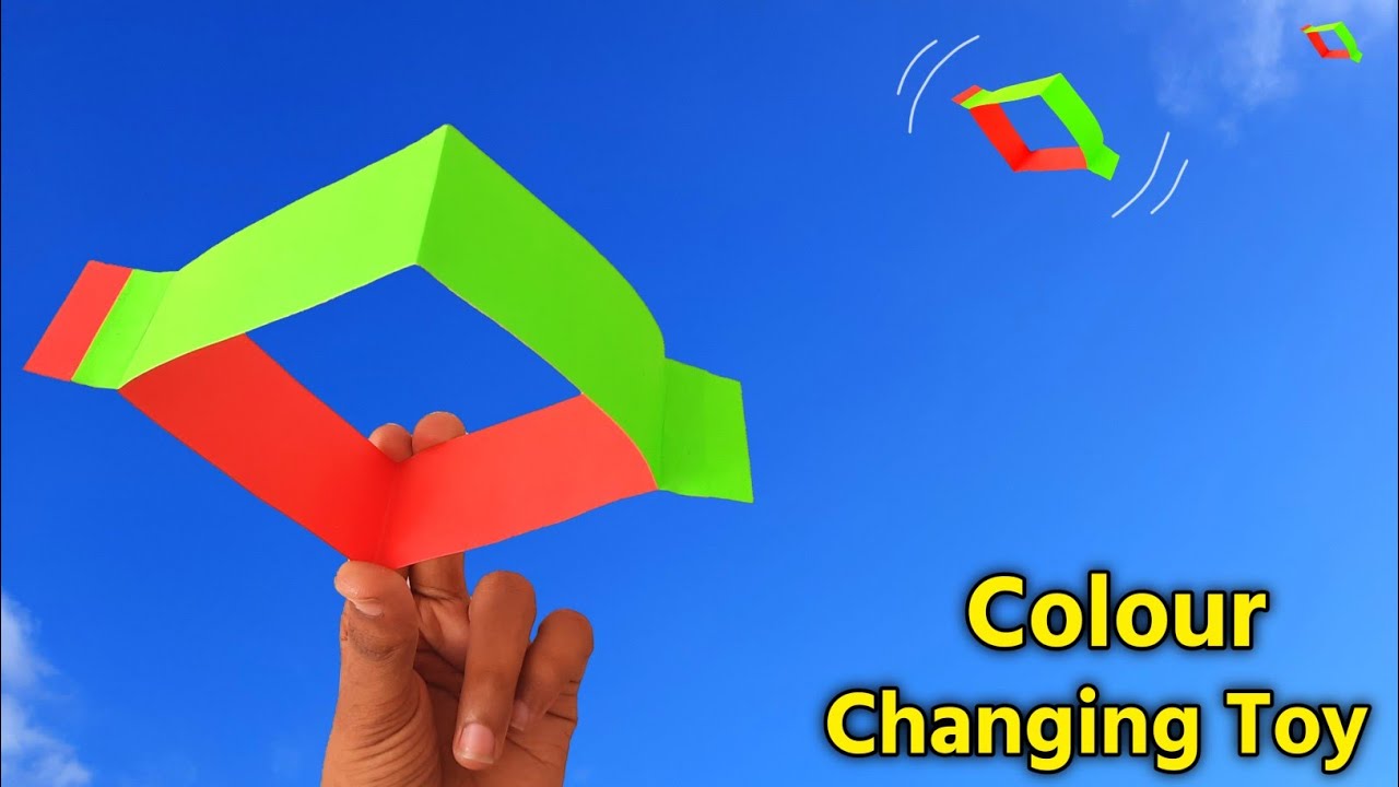 Colour Changing paper flying toy , new paper spinning plane , how to ...