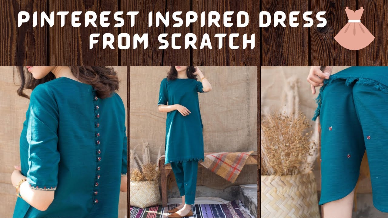 Pinterest inspired dress from scratch | Stylish Winter dress in less ...