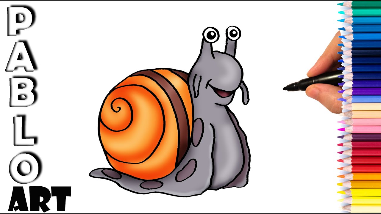 How to draw Snail from Franklin the turtle | Learn to Draw step by step ...