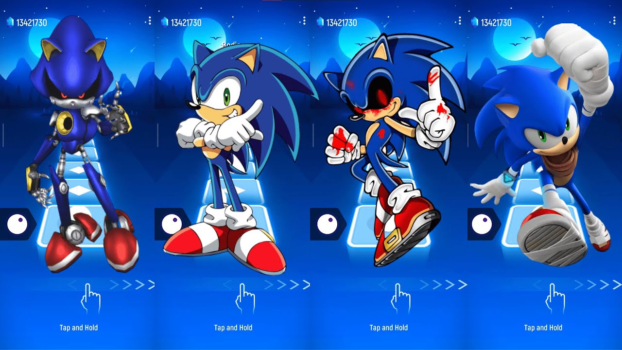 Sonic VS Sonic X VS Sonic exe VS Sonic Boom Tiles Hop EDM Rush - YouTube