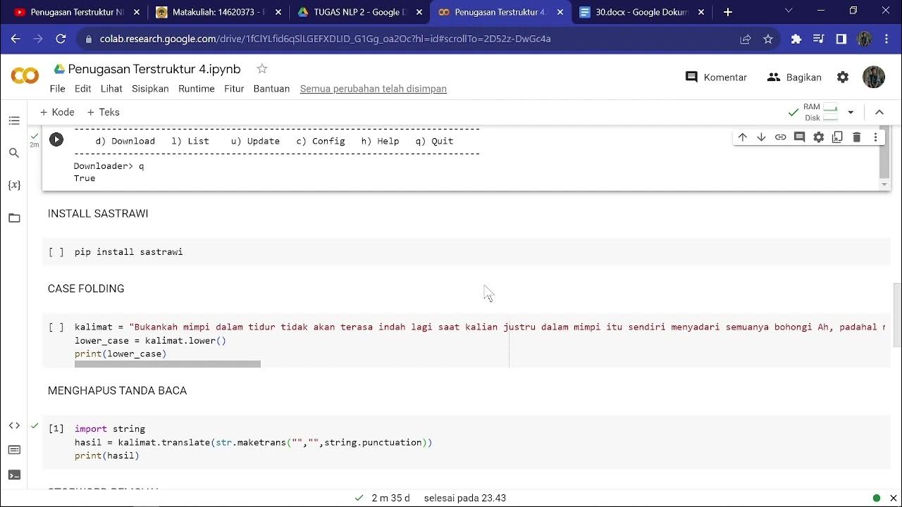 Penugasan terstruktur NLP 4 - PENGOLAHAN DATA DAN TEXT MINING (R) - YouTube