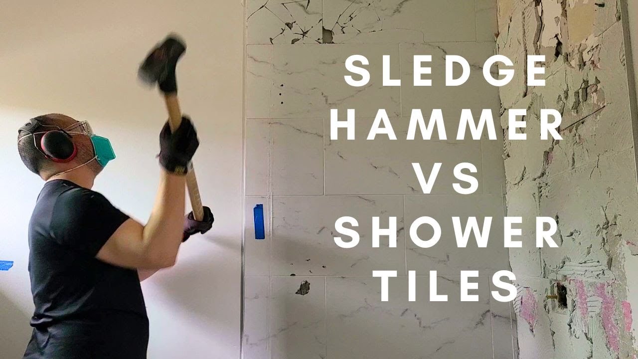 Bathroom Remodel - Demolition Part 1: Removing Shower Tiles - YouTube