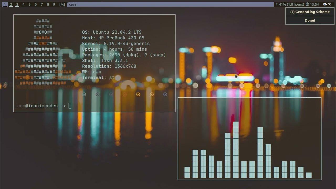 Suckless DWM Flexipatch PyWal - Unixporn - YouTube